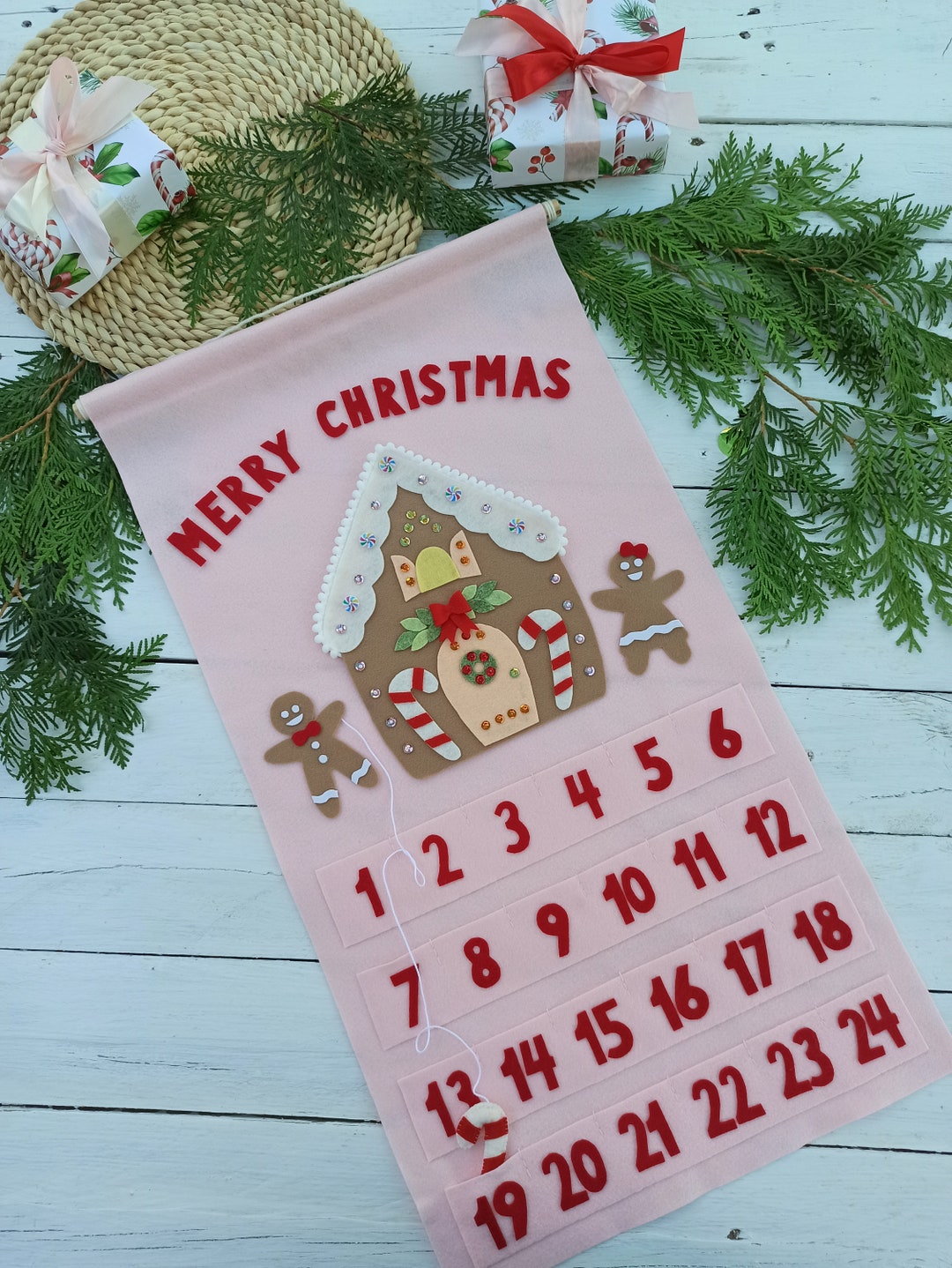 Christmas Advent Calendar for Kids With Gingerbread House - Etsy