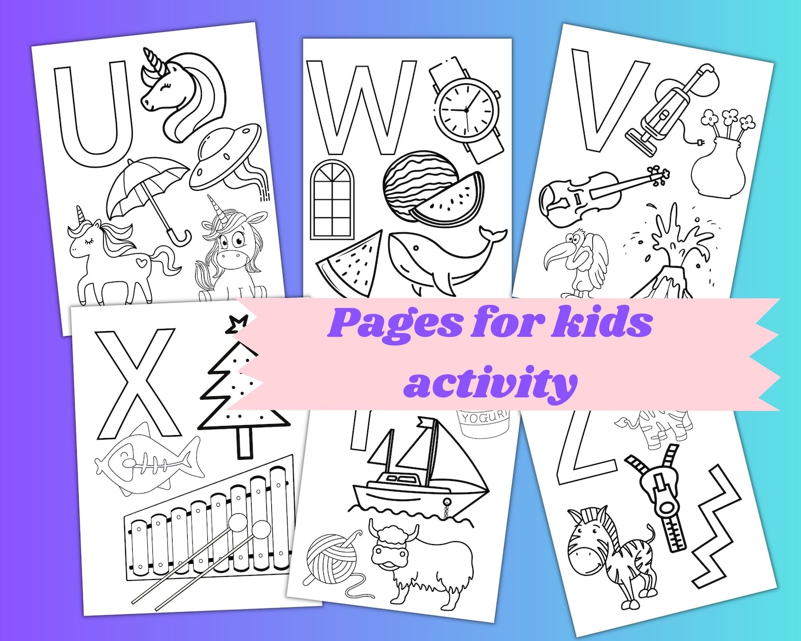 26 Alphabet Coloring Pages, Printable Coloring Alphabet - Etsy