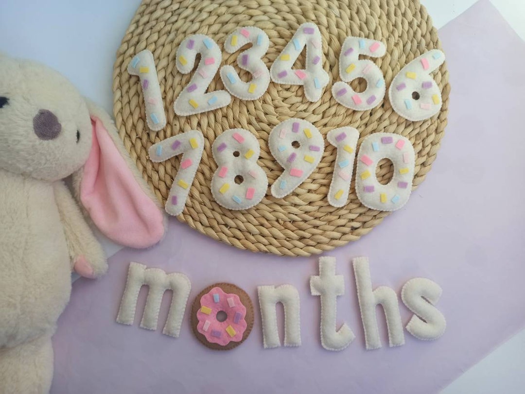 Baby Monthly Milestone, Milestone Cards, Donut Milestone Numbers, Baby ...