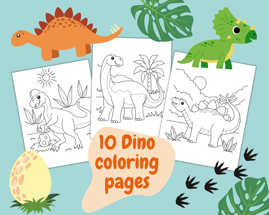 Printable Dinosaur Coloring Pages for Kids, Dino Birthday Party ...