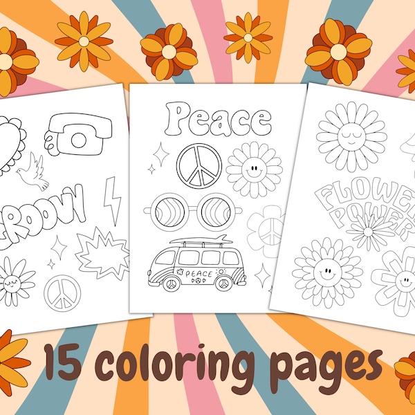 Two Groovy Birthday Coloring - Etsy