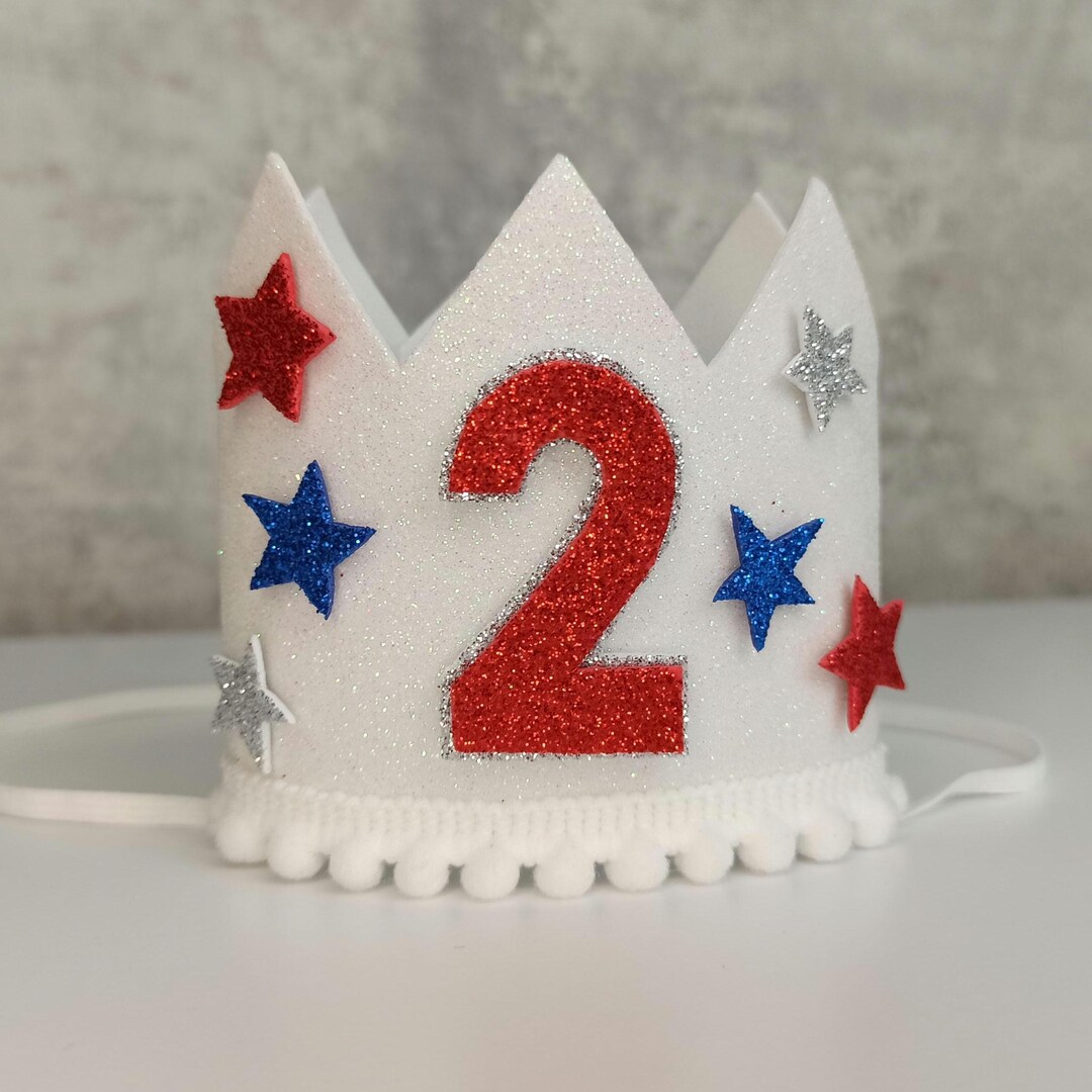 Red White & Two Birthday Crown, 4th of July 1st Birthday, Our Little ...