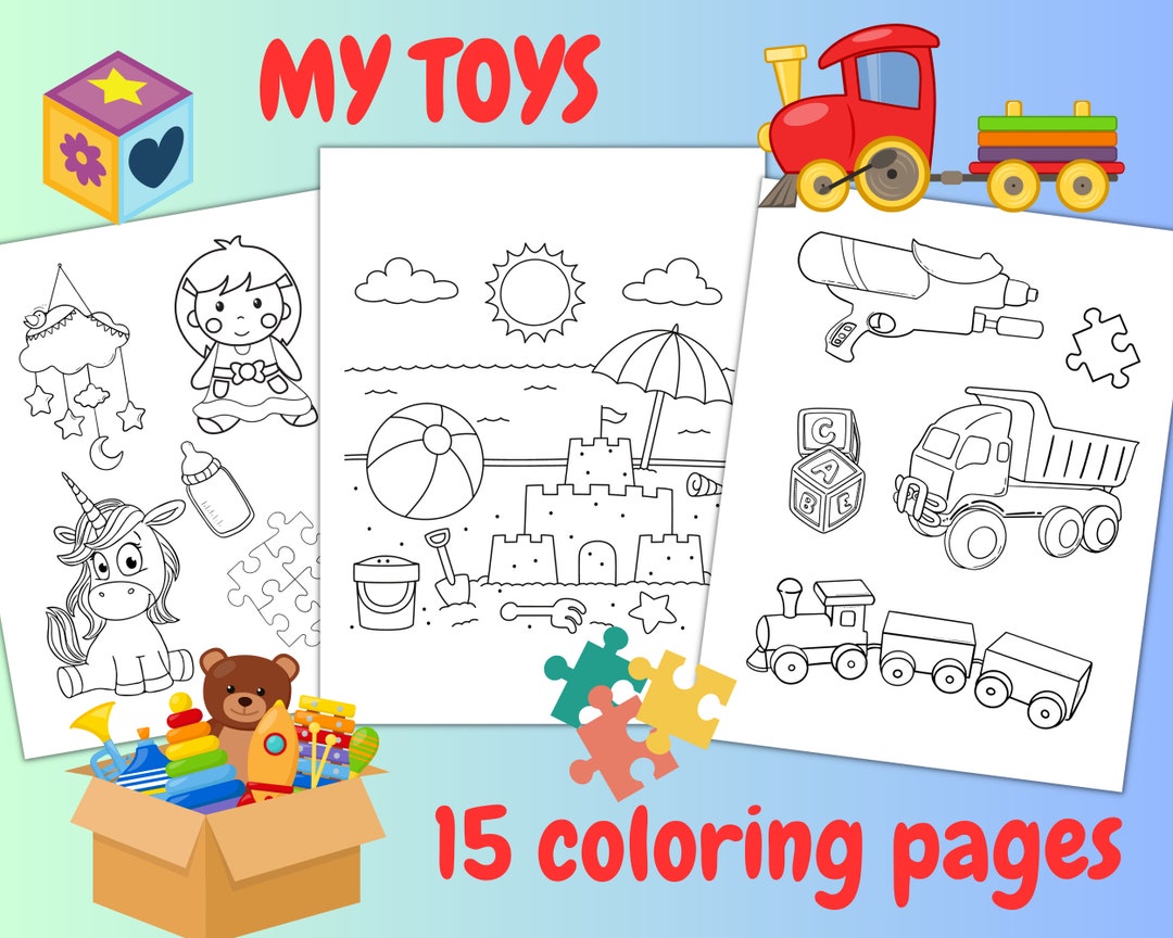 Coloring Pages for Toddlers Activity With My Toys Theme, Printable Pdf ...