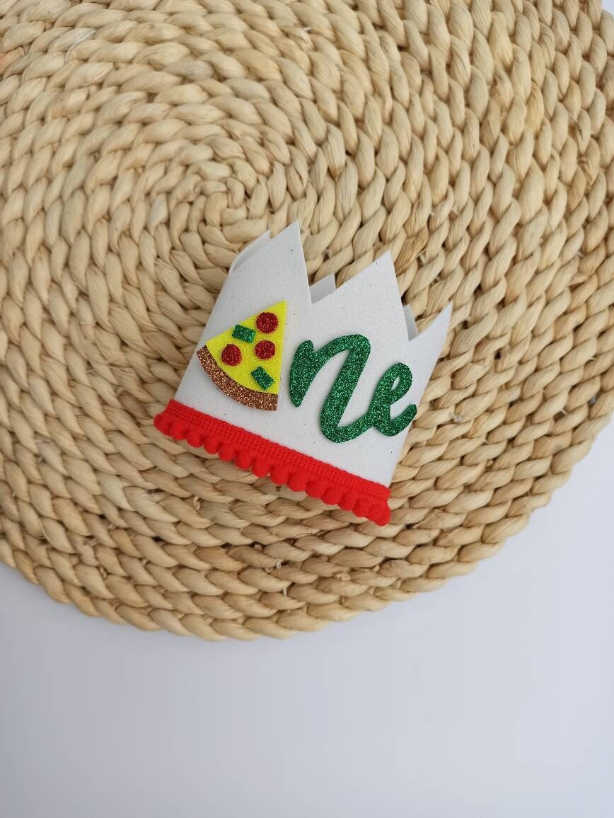 Pizza Party Hat 1st Birthday Crown Pizza Birthday Party - Etsy