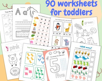 Printable Toddler Workbook Worksheets - Etsy