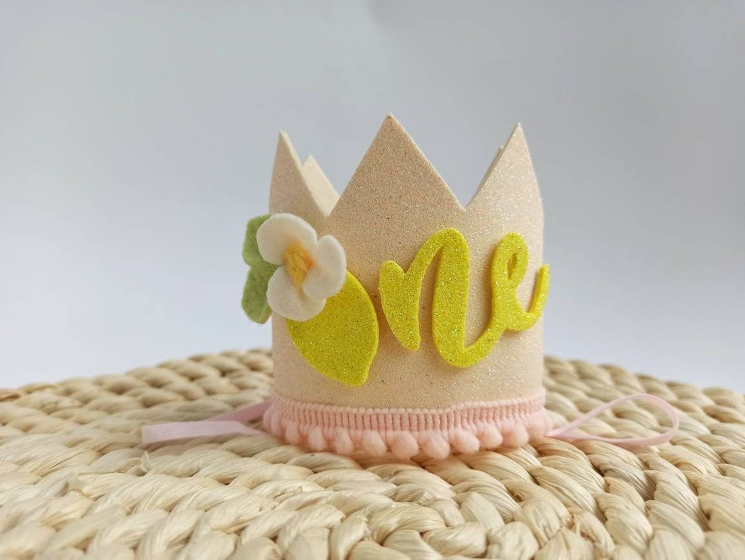 Lemonade Birthday Crown, 1st Birthday Hat With Lemon, Sunshine and ...