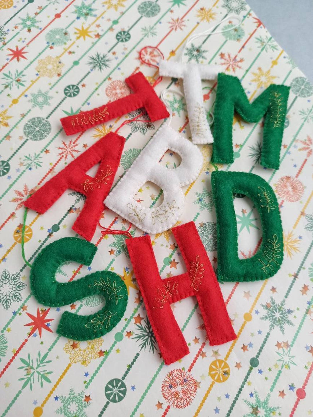 Letters for Stockings and Gifts, Christmas Ornaments, Personalized ...