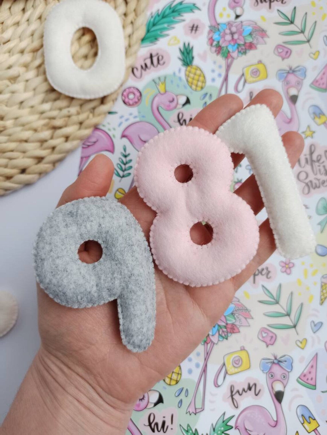 Monthly Milestone Numbers for Baby Girl, Gift for Newborn, Felt ...