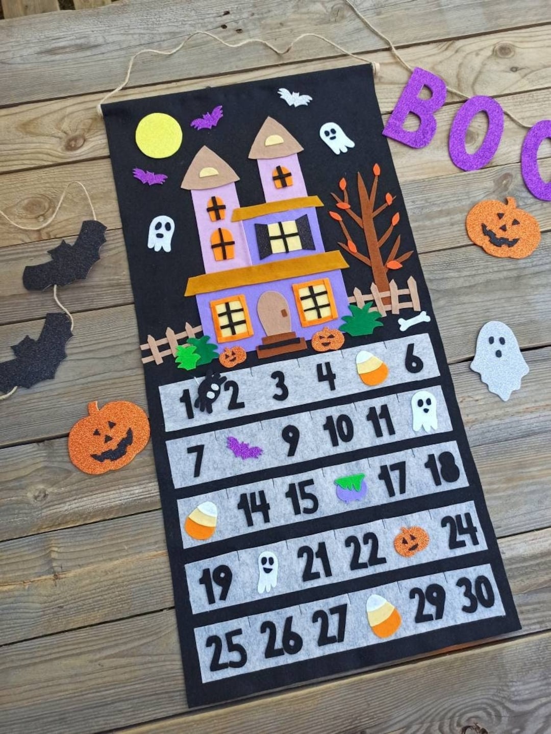 Halloween Advent Calendar, Halloween Countdown Decor With Haunted House ...