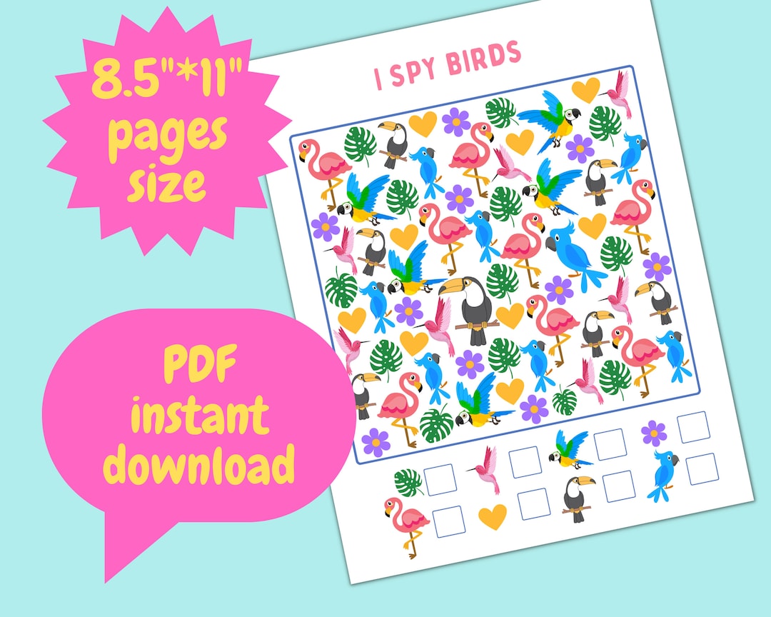 Food I SPY Games, I SPY Animals, Birds I SPY - Etsy