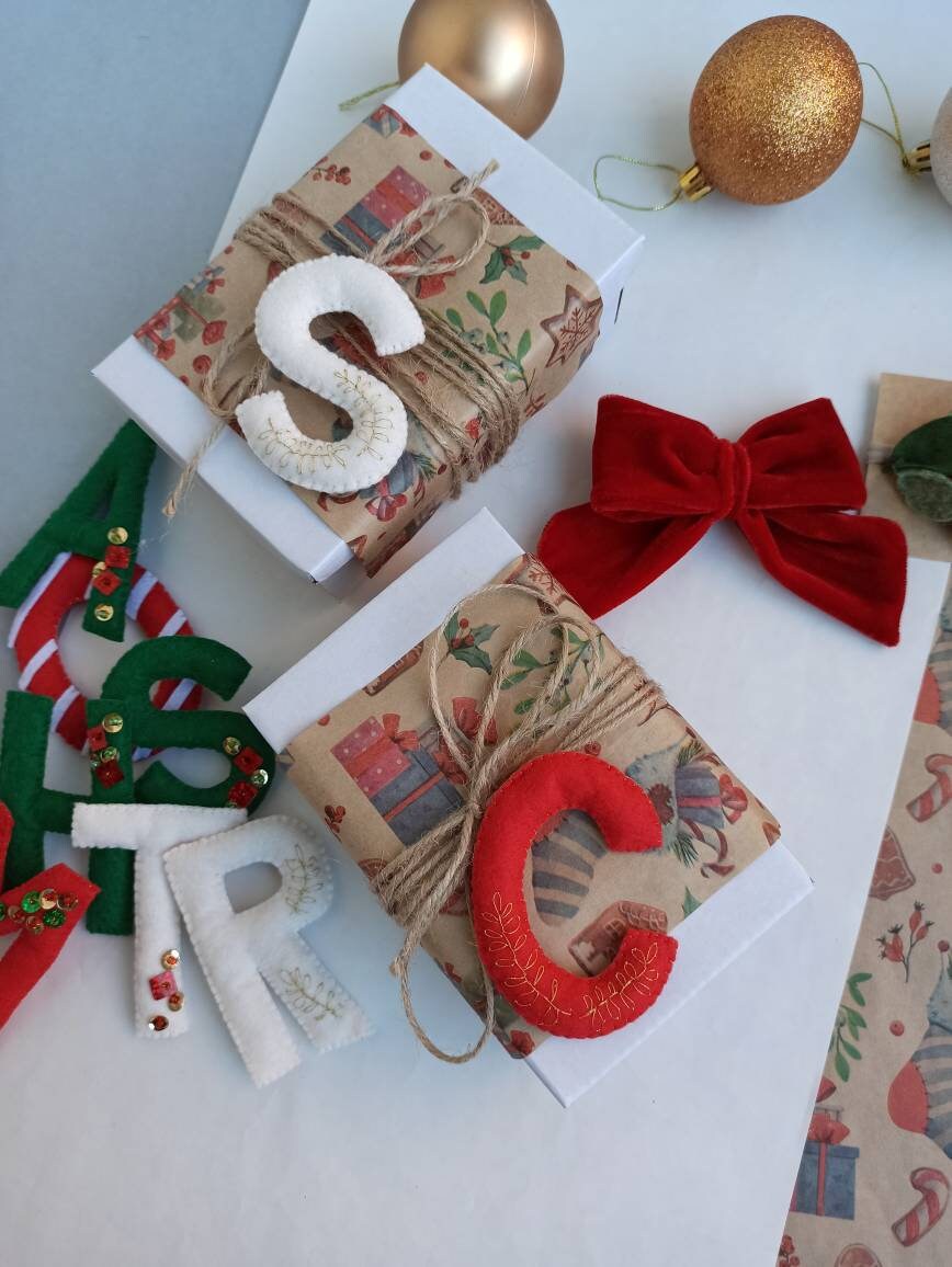 Letters for Stockings and Gifts, Christmas Ornaments, Personalized ...