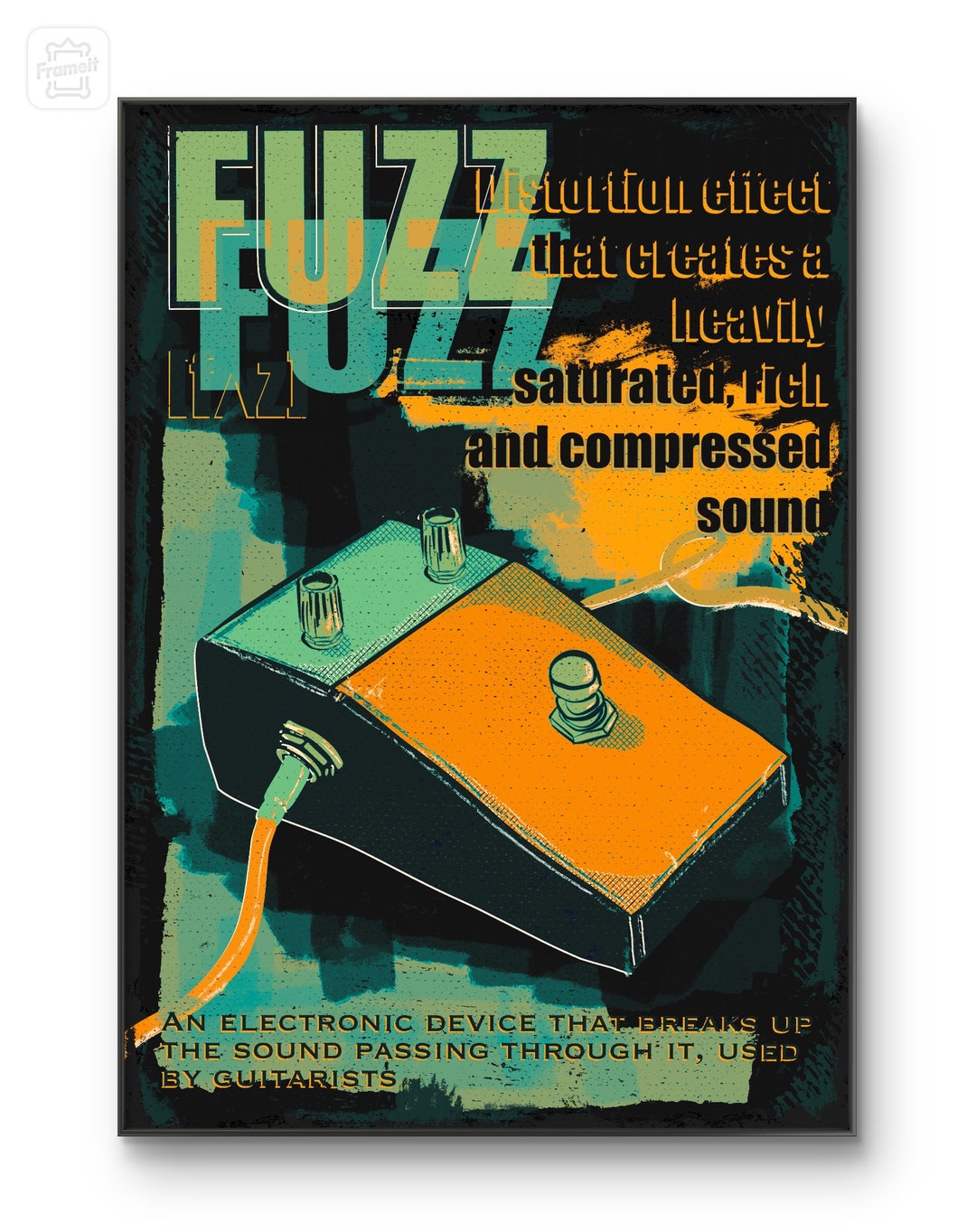 Digital Download Guitar Pedals Fuzz Print Effects Poster Overdrive ...