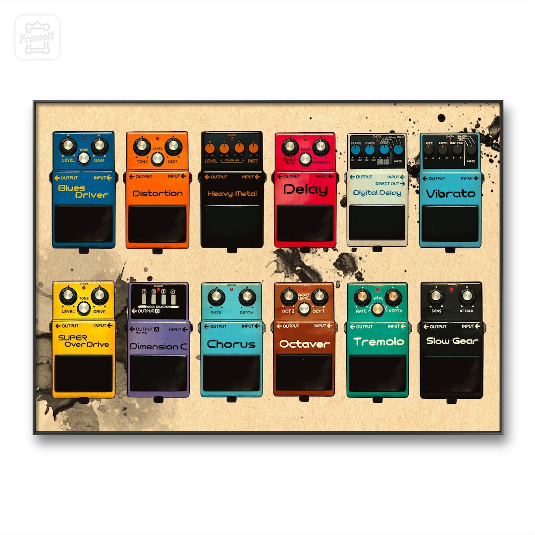 Digital Download Guitar Pedals Boss Print Effects Poster Overdrive ...