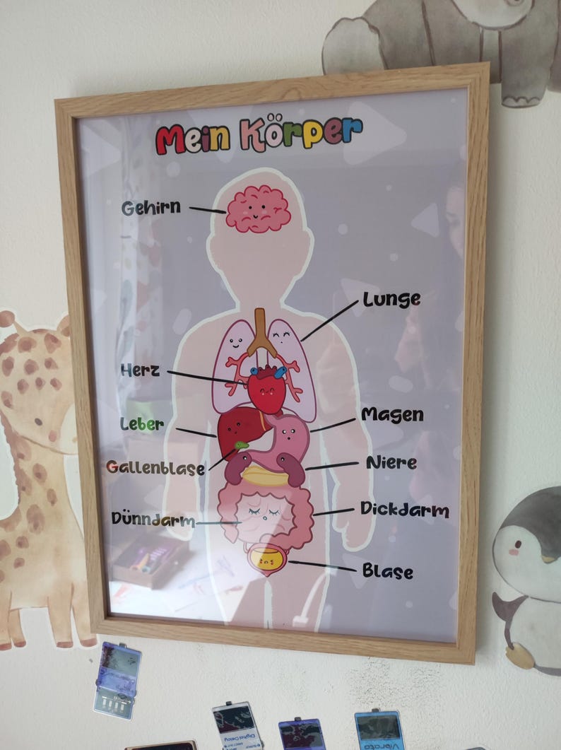 German Body Worksheet Kids Printable Montessori Prints Body Parts ...