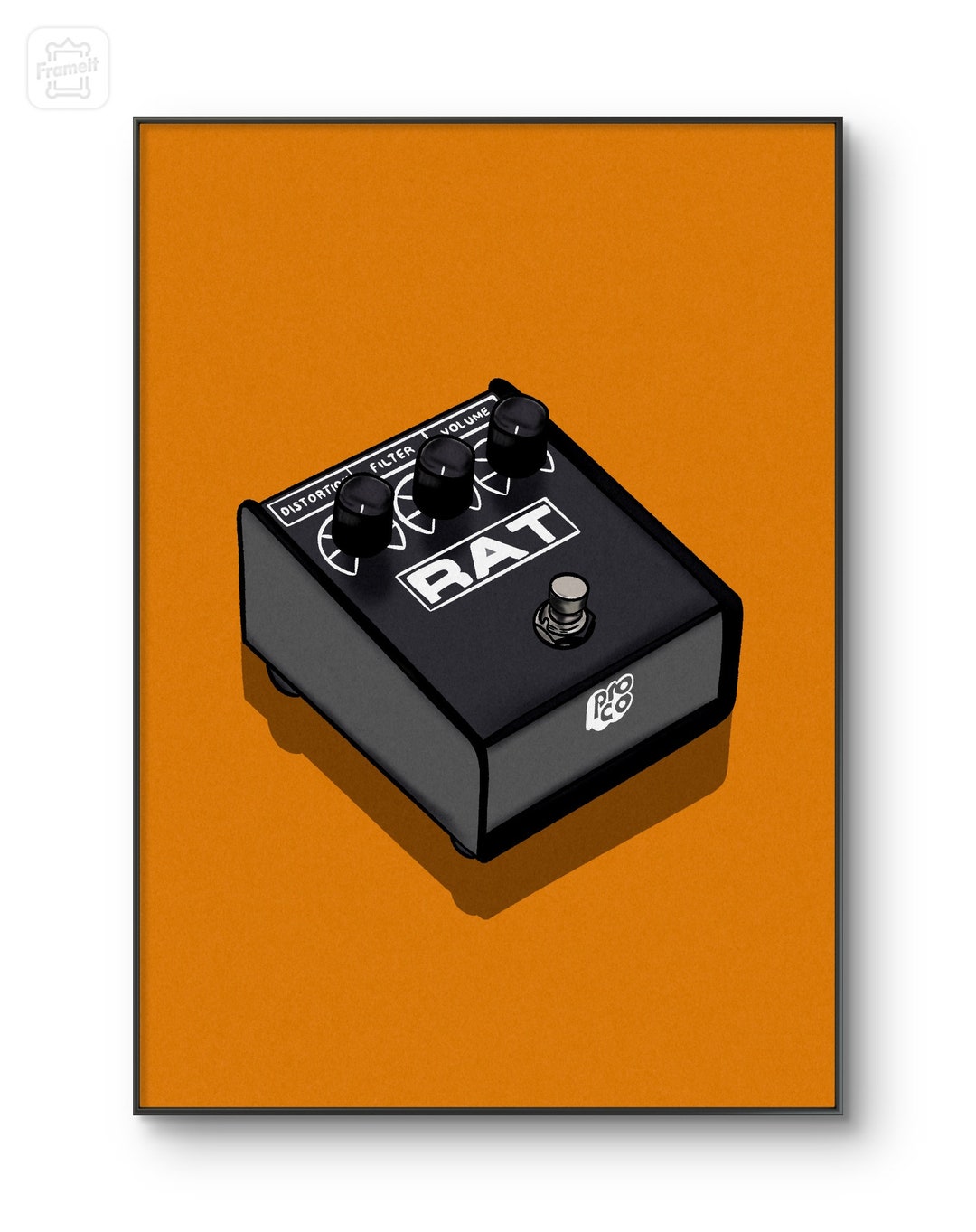 Digital Download Guitar Pedals Rat Print Effects Poster Overdrive Retro ...