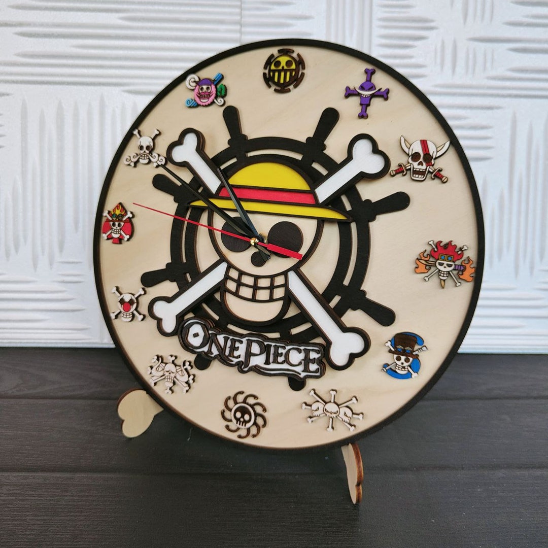 One Piece Clock With Jolly Rogers | 30 Cm Diameter | 12"clock | Anime ...