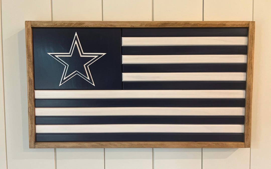 Dallas Cowboys Wooden Flag – Handcrafted Pine Wall Art With 3D Logo - Etsy