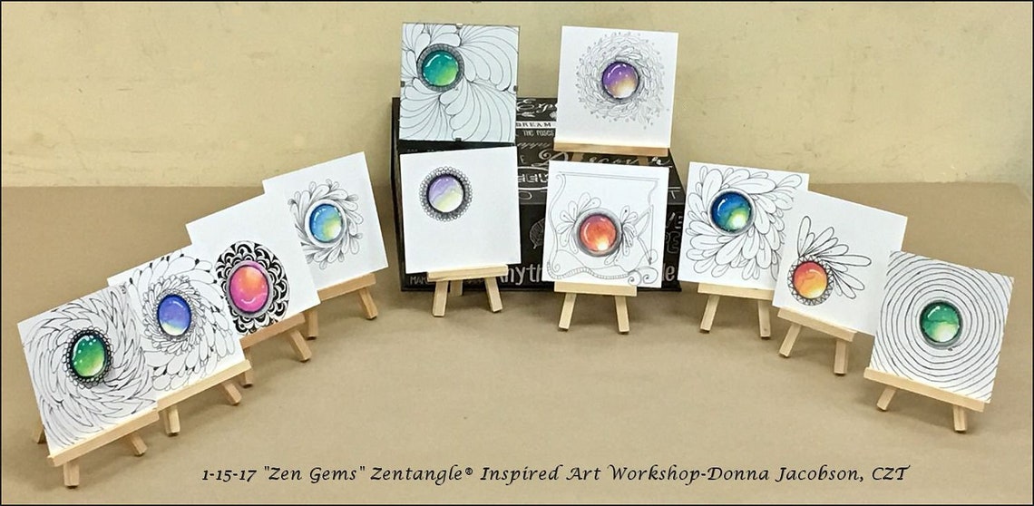 Zen Gems Zentangle® Inspired Art Project Tutorial - Etsy