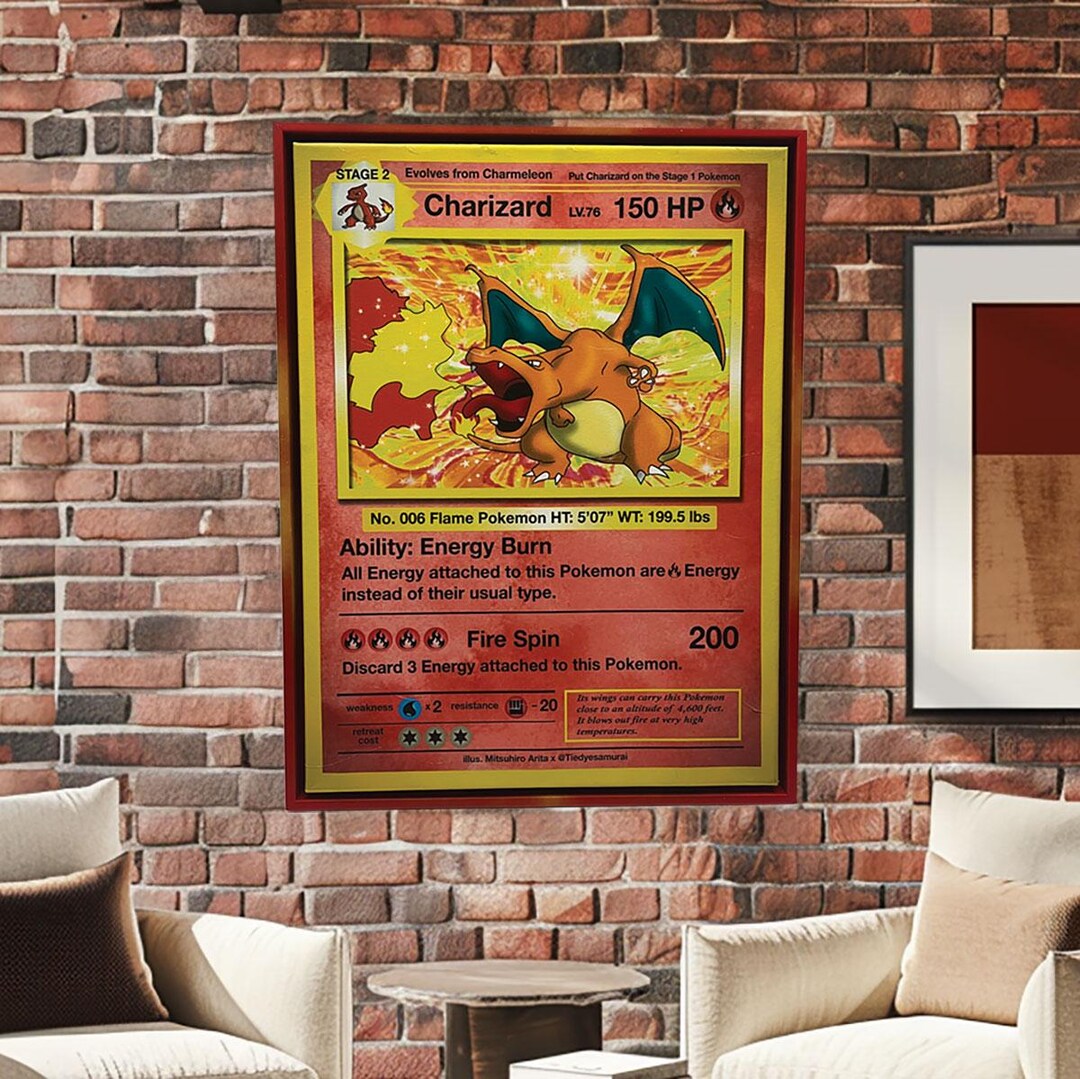 Charizard Canvas Art | Fire Dragon Wall Decor | Pokémon-inspired ...