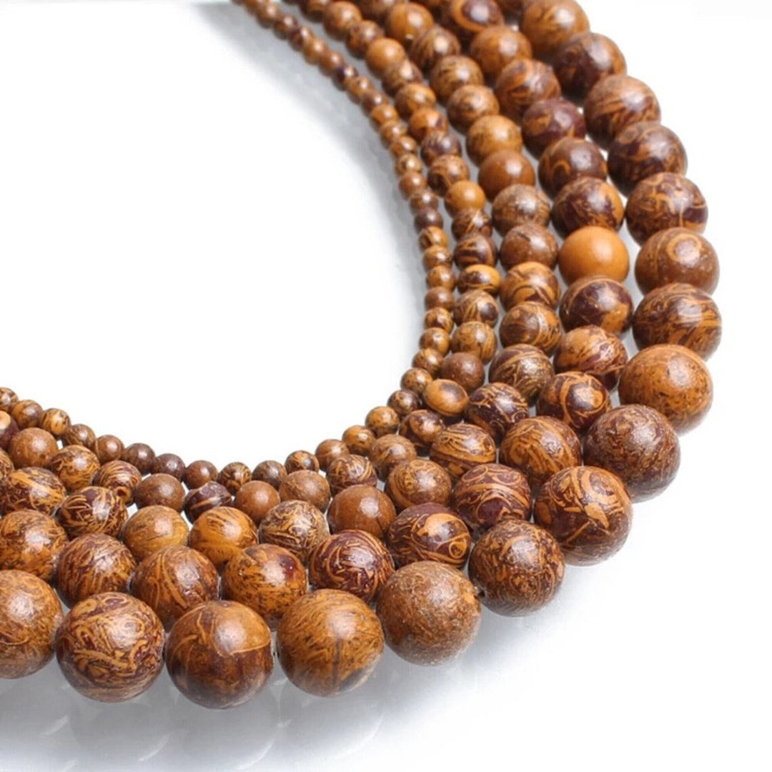 Natural Elephant Skin Jasper Round Beads: Mariam Gemstone Strand - Etsy