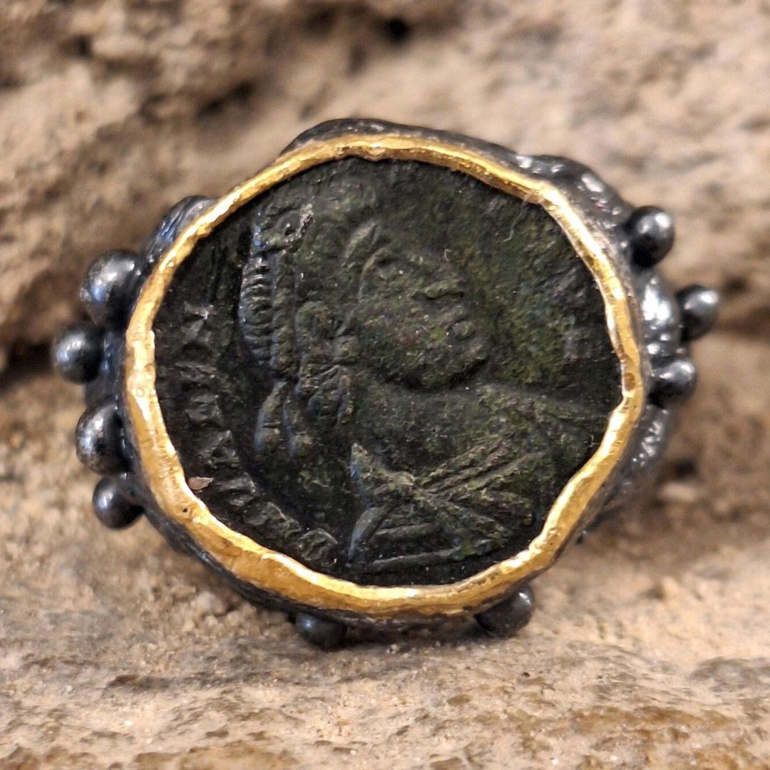 Handcrafted Sterling Silver Ring With Authentic Ancient Roman Coin - Etsy