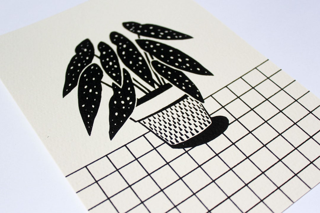 Botanical House Plant Screen Print - Etsy