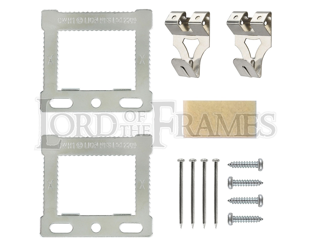 Canvas Floater Box Frame Picture Hanging Kit Silver CWH Hangers + All ...