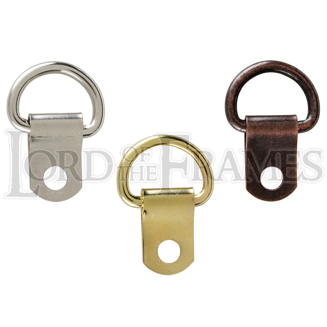Classic Single D Rings Nickel Brass Bronze NO SCREWS Picture Framing ...