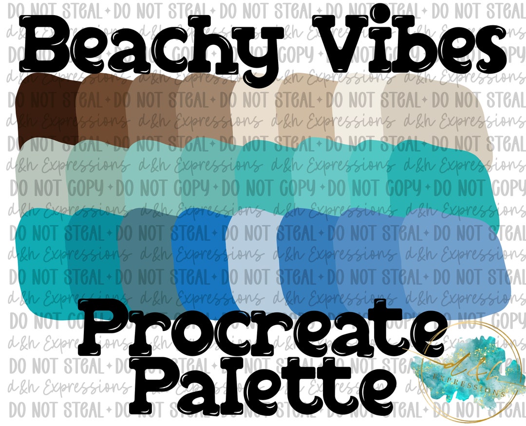 Beachy Vibes Procreate Color Palette Etsy