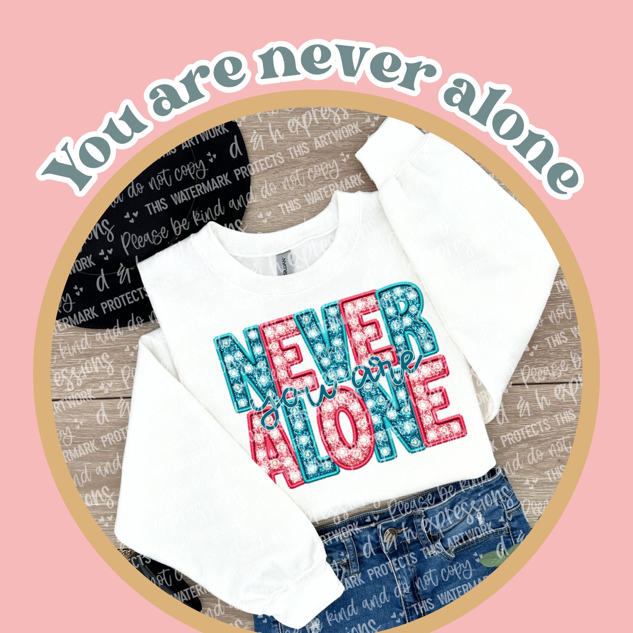 Never Alone Marquee Png - Etsy