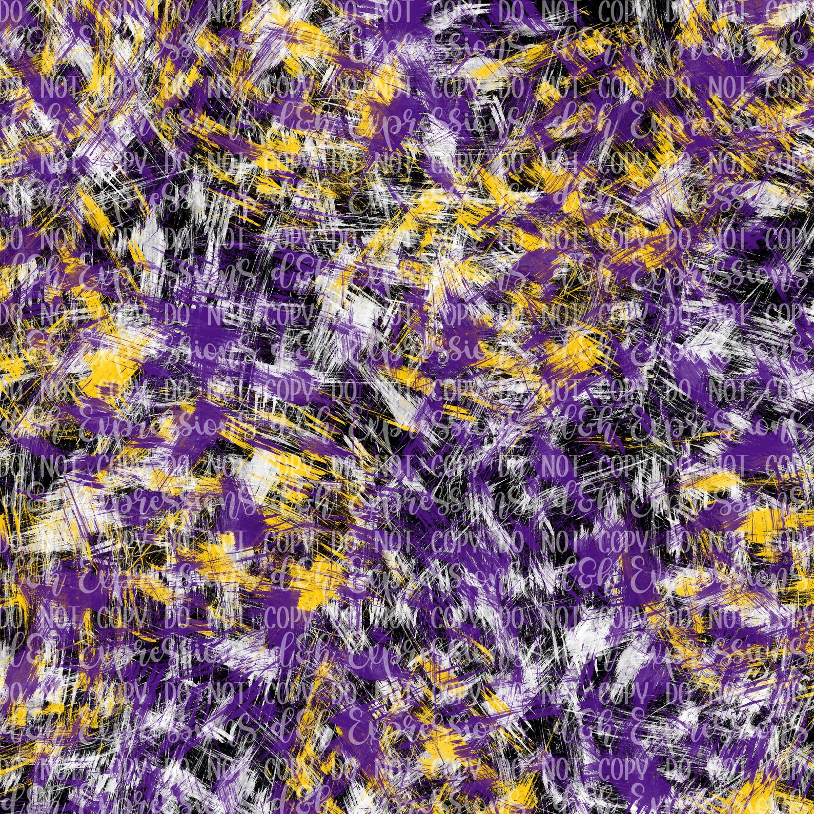 Purple & Yellow Brushstroke Digital Paper, Brushstroke Paper, Custom ...