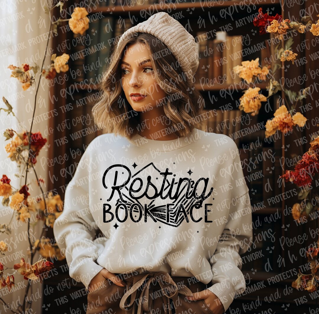 Resting Book Face Pngs, Book Lover Png, Digital Download Png - Etsy