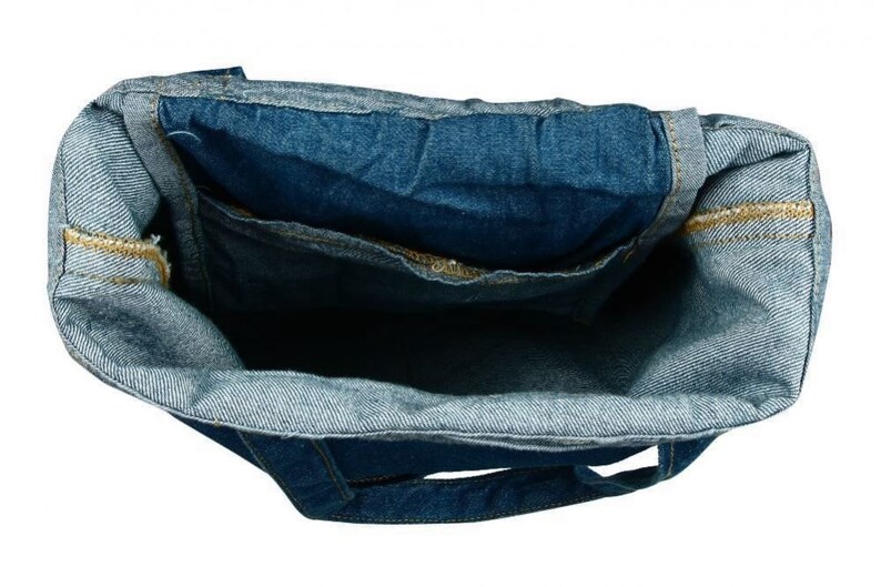Denim Bag Front Pockets Eco Friendly Shopping Bag Satchel | Etsy