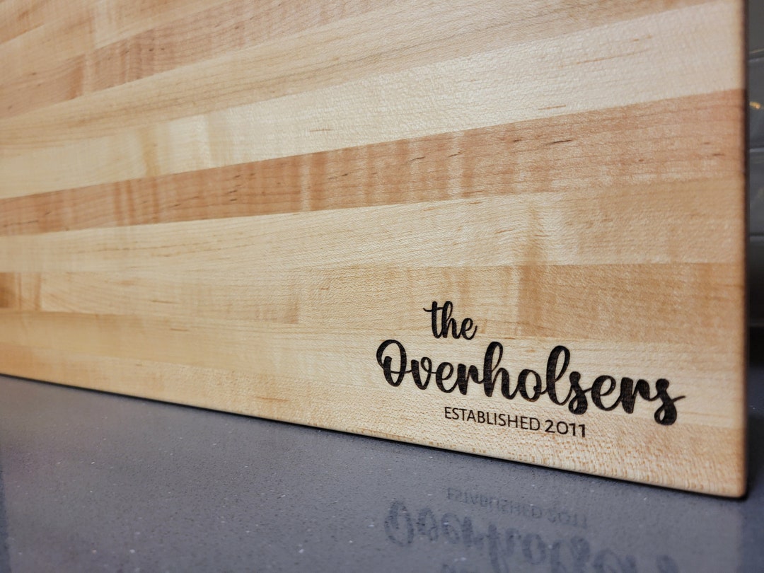 Personalized Custom Laser Engraved Butcher Block Cutting Board Edge ...