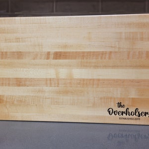 Personalized Custom Laser Engraved Butcher Block Cutting Board Edge ...
