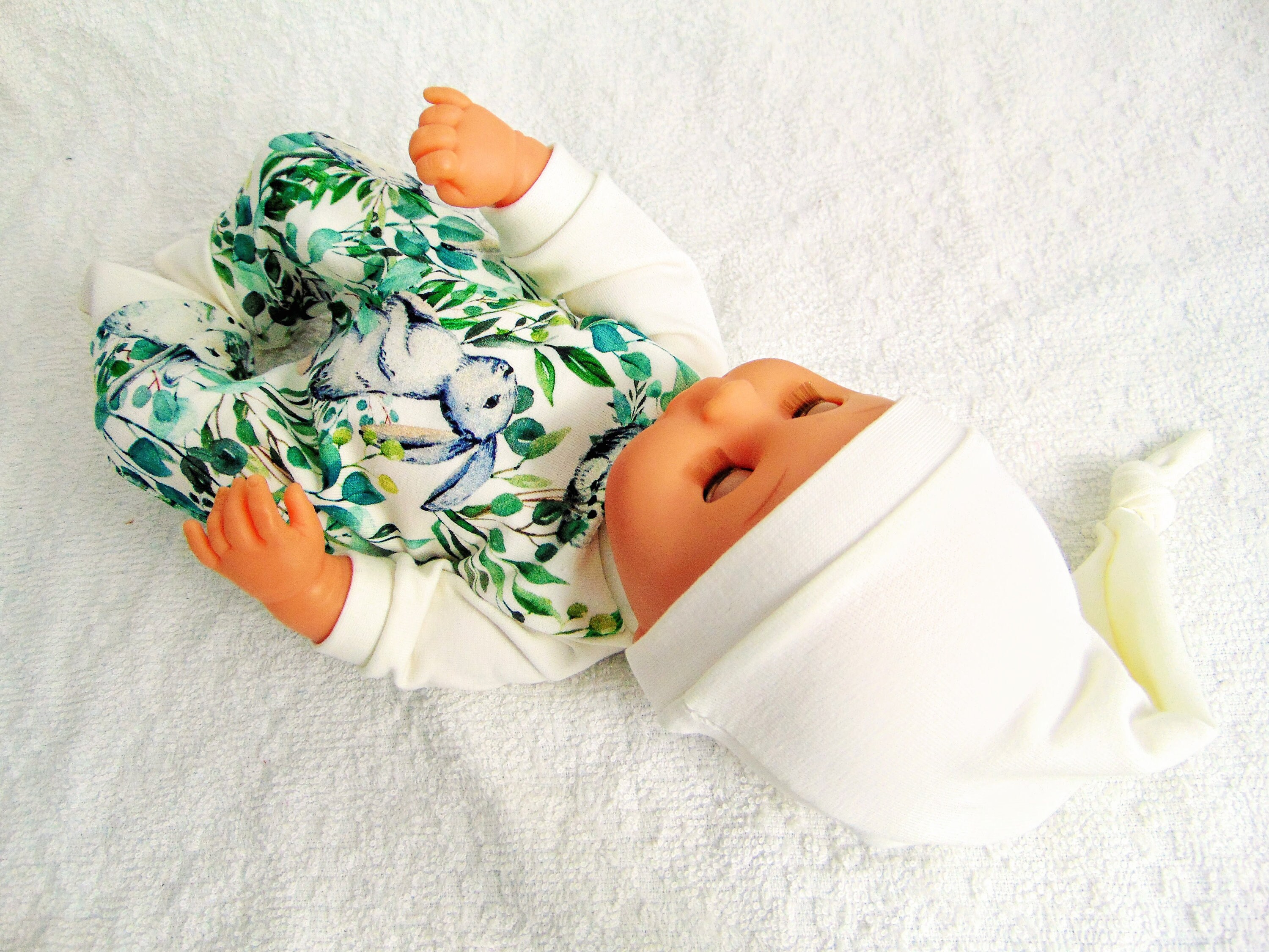 Footed Sleeper and White Nightcap Grey Rabits in a Forest 8 - Etsy