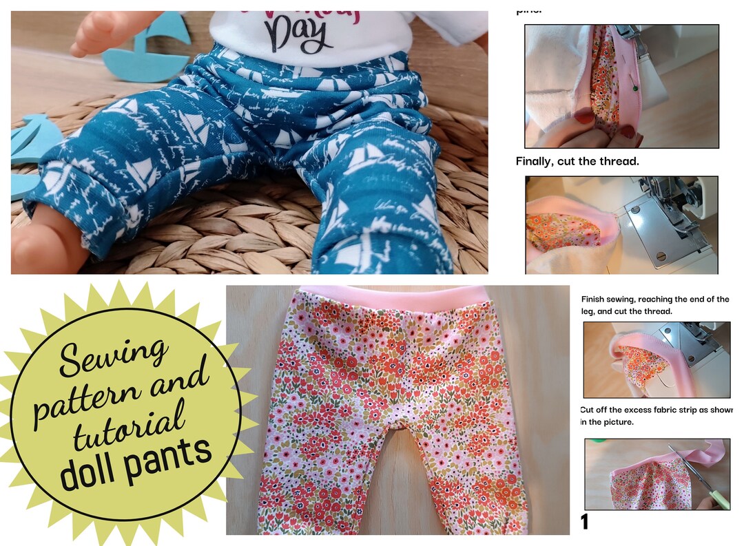 17 Inch Doll Pants Sewing Pattern and Tutorial, Baby Annabelle and ...