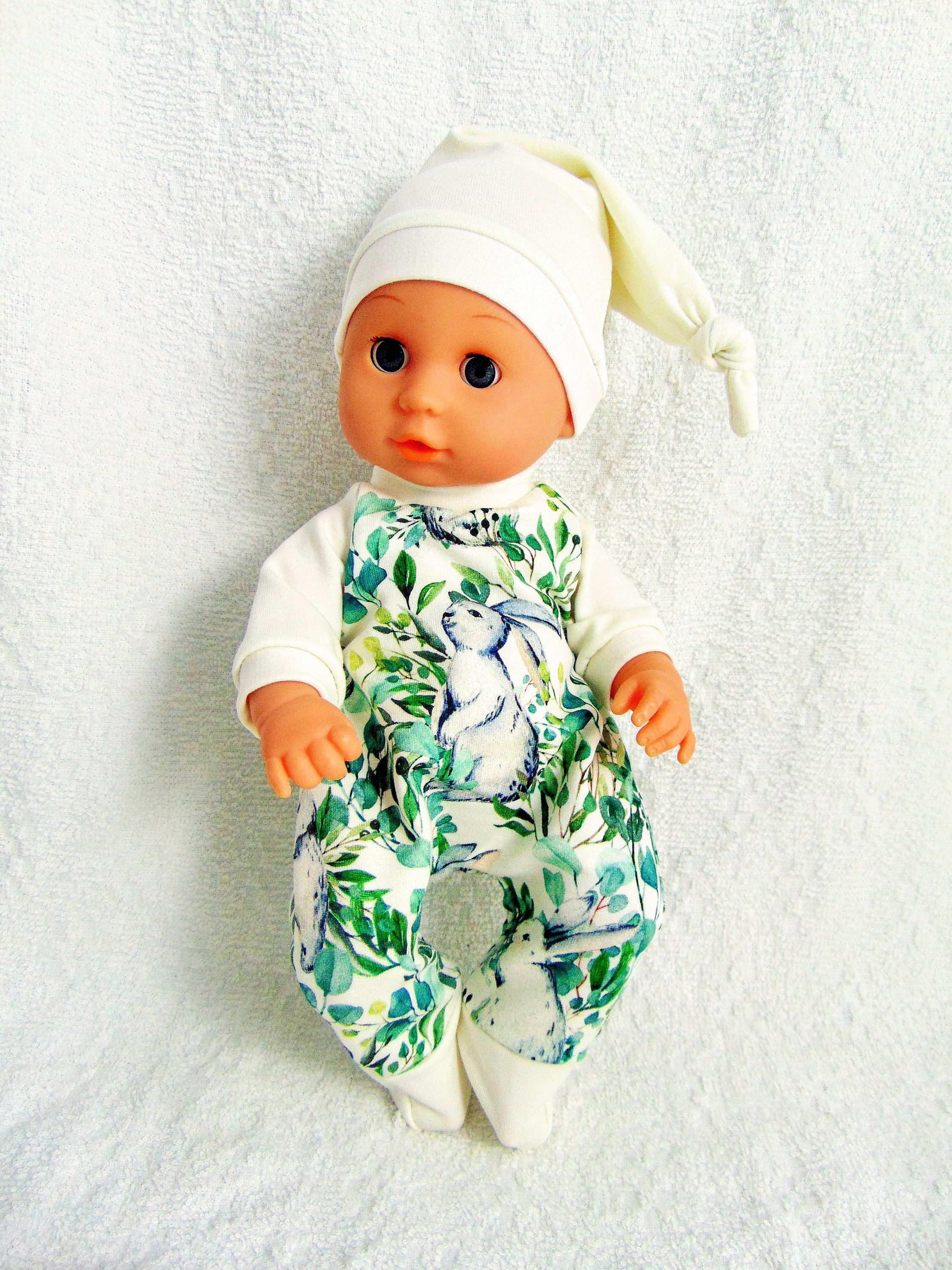 Footed Sleeper and White Nightcap Grey Rabits in a Forest 8 - Etsy