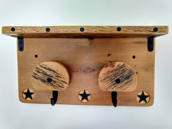 Old West 2 Headstall Wood Bridle Rack With Top Shelf | Etsy