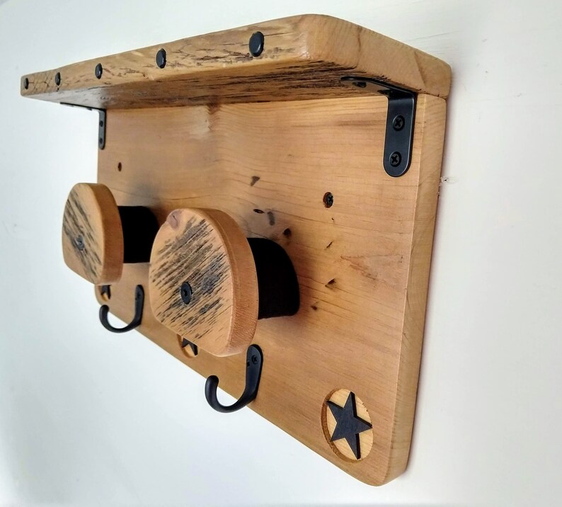 Old West 2 Headstall Wood Bridle Rack With Top Shelf | Etsy