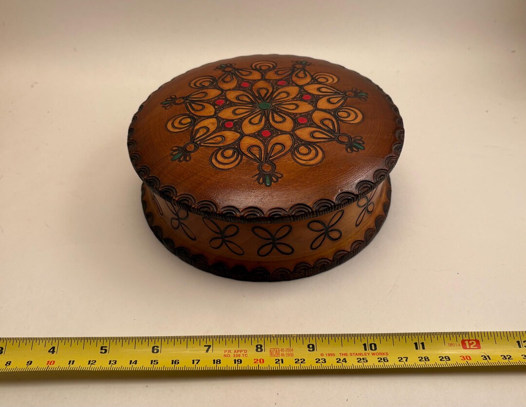 Wood Box, Poland. Hand Carved and Painted. - Etsy