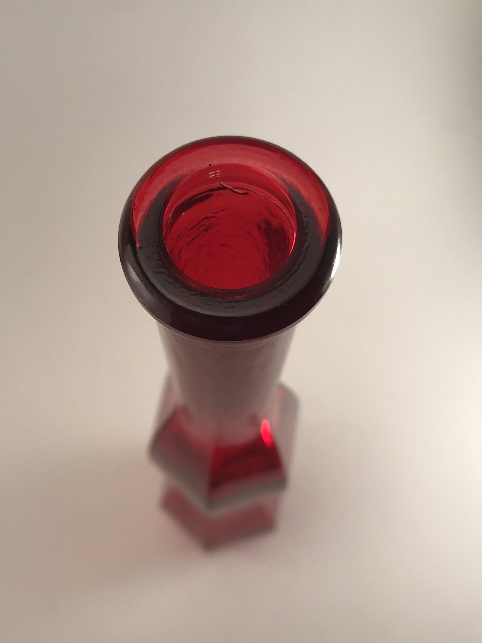 Tall, Slender, Red Glass Vase. Vintage - Etsy