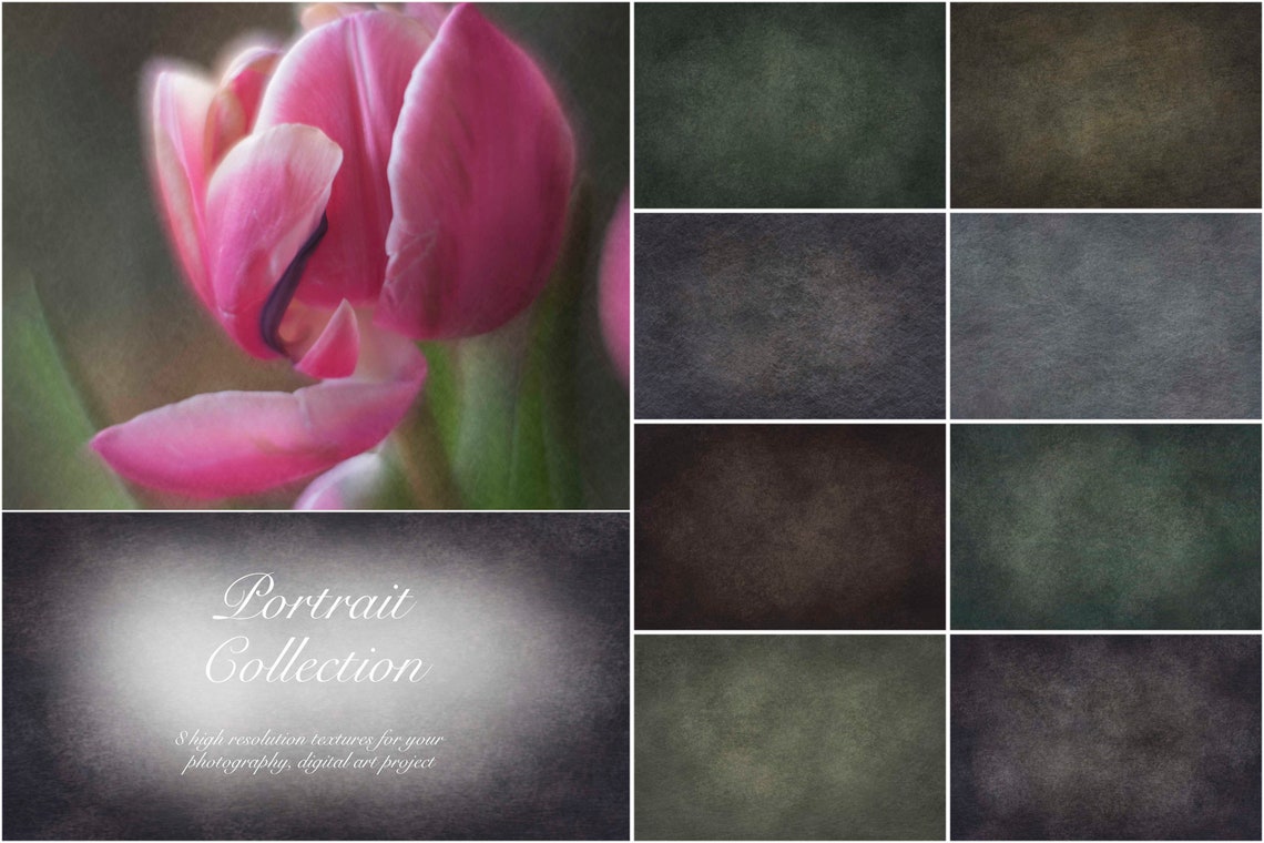Portrait Collection Backdrops, Overlay, Textures, Digital Papers ...