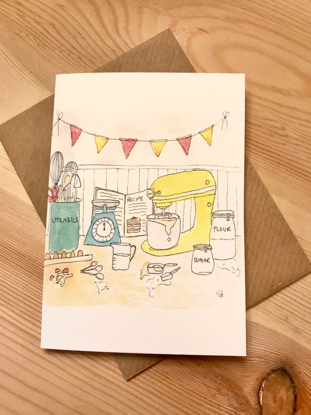 Baking Days Hand Painted Greetings Card - Etsy UK