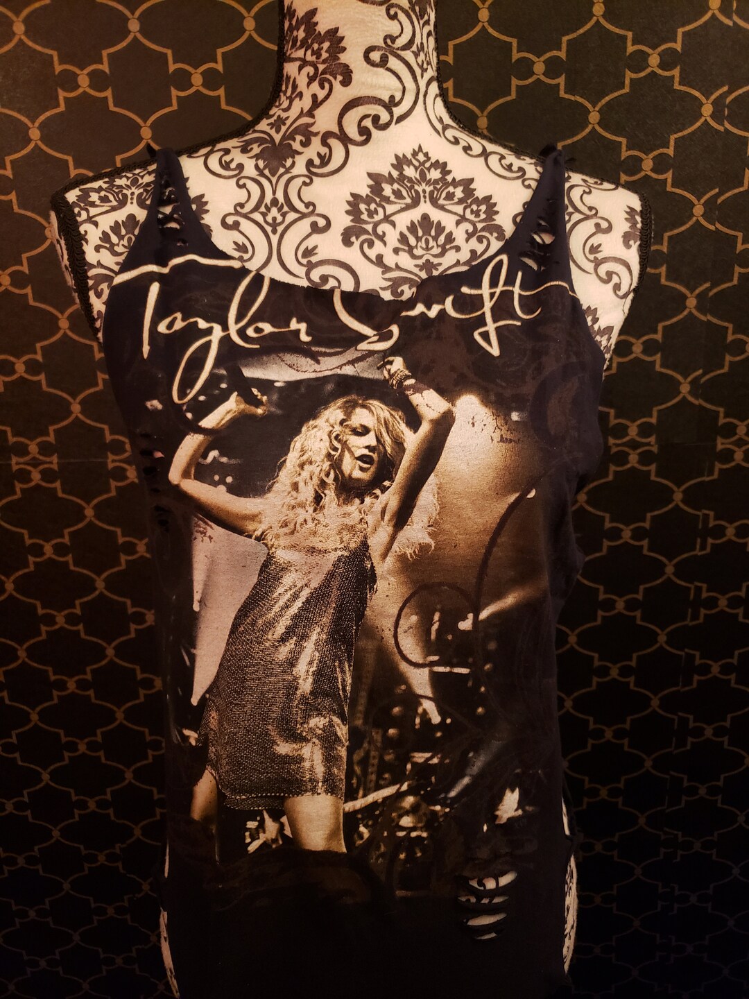 Taylor Swift Tank Top Hand Modified, Cut, Tied and Distressed Shirt ...