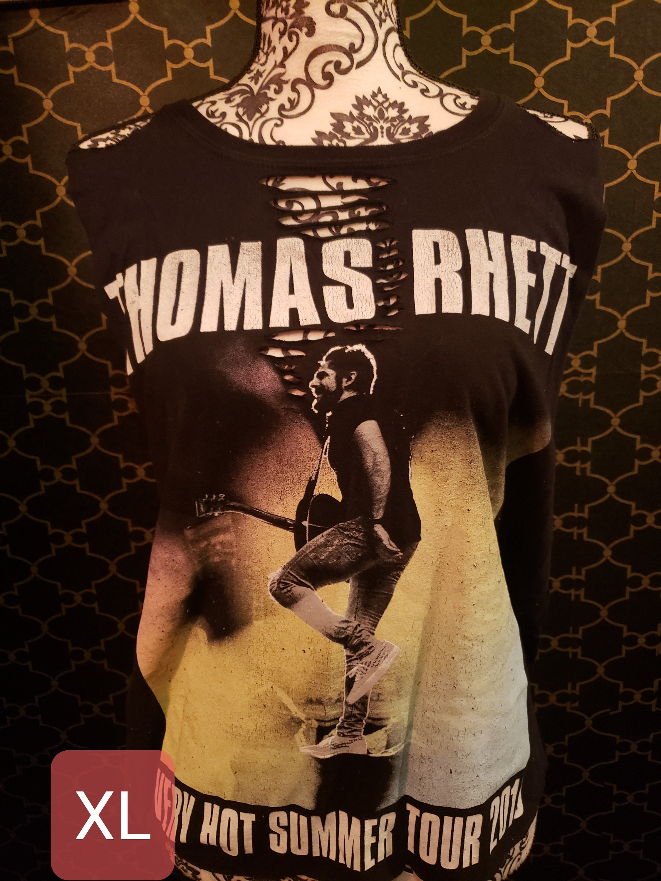 Thomas Rhett Tank Top Hand Modified, Cut, Tied and Distressed Shirt ...