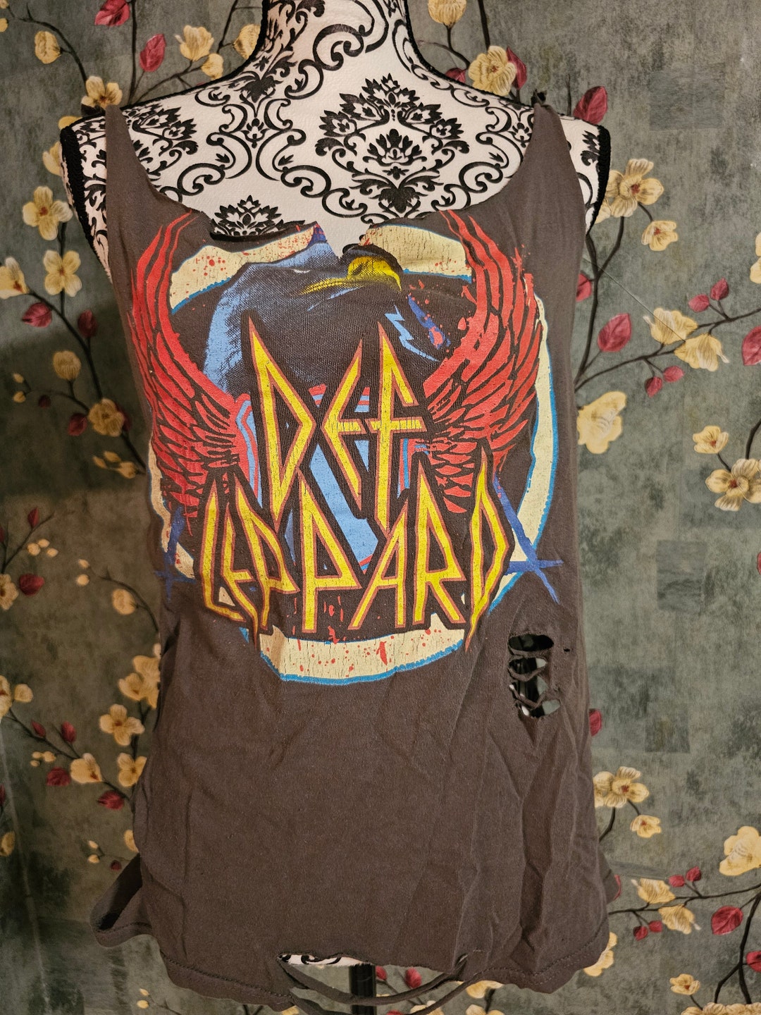 Def Leppard Tank Top - Hand Modified, Cut, Tied and Distressed Shirt ...