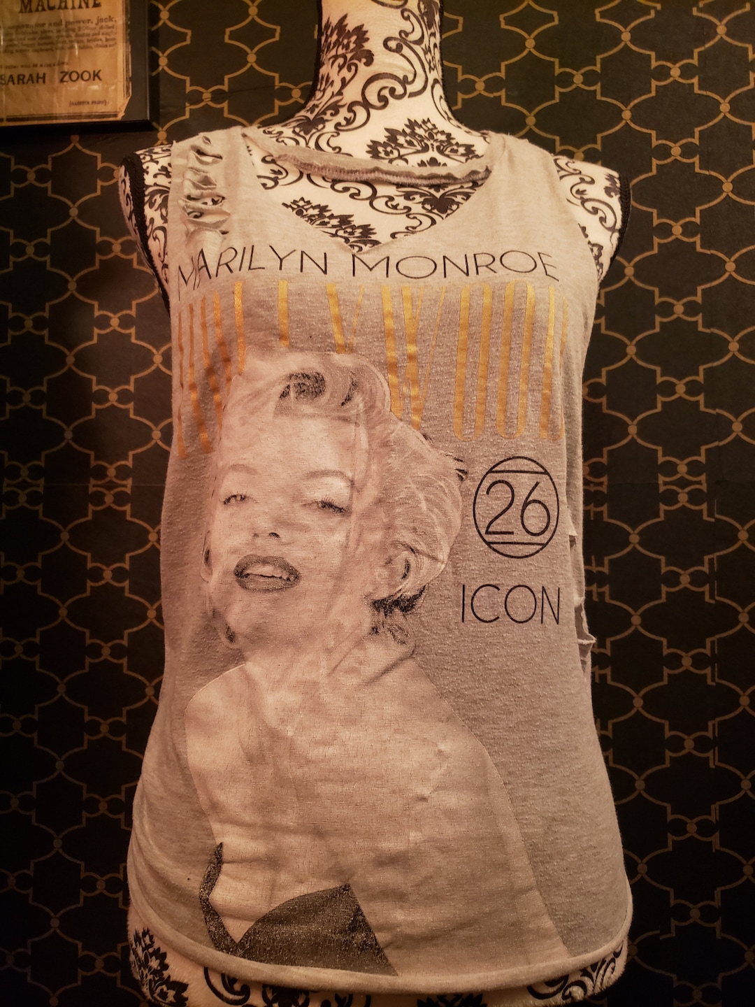Marilyn Monroe Tank Top - Hand Modified, Cut, Tied and Distressed Shirt ...