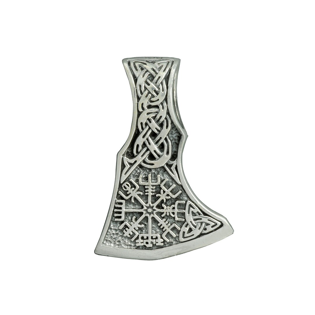 Axe 3D Vegvisir Viking Compass Knot Celtic 925 Sterling Silver - Etsy