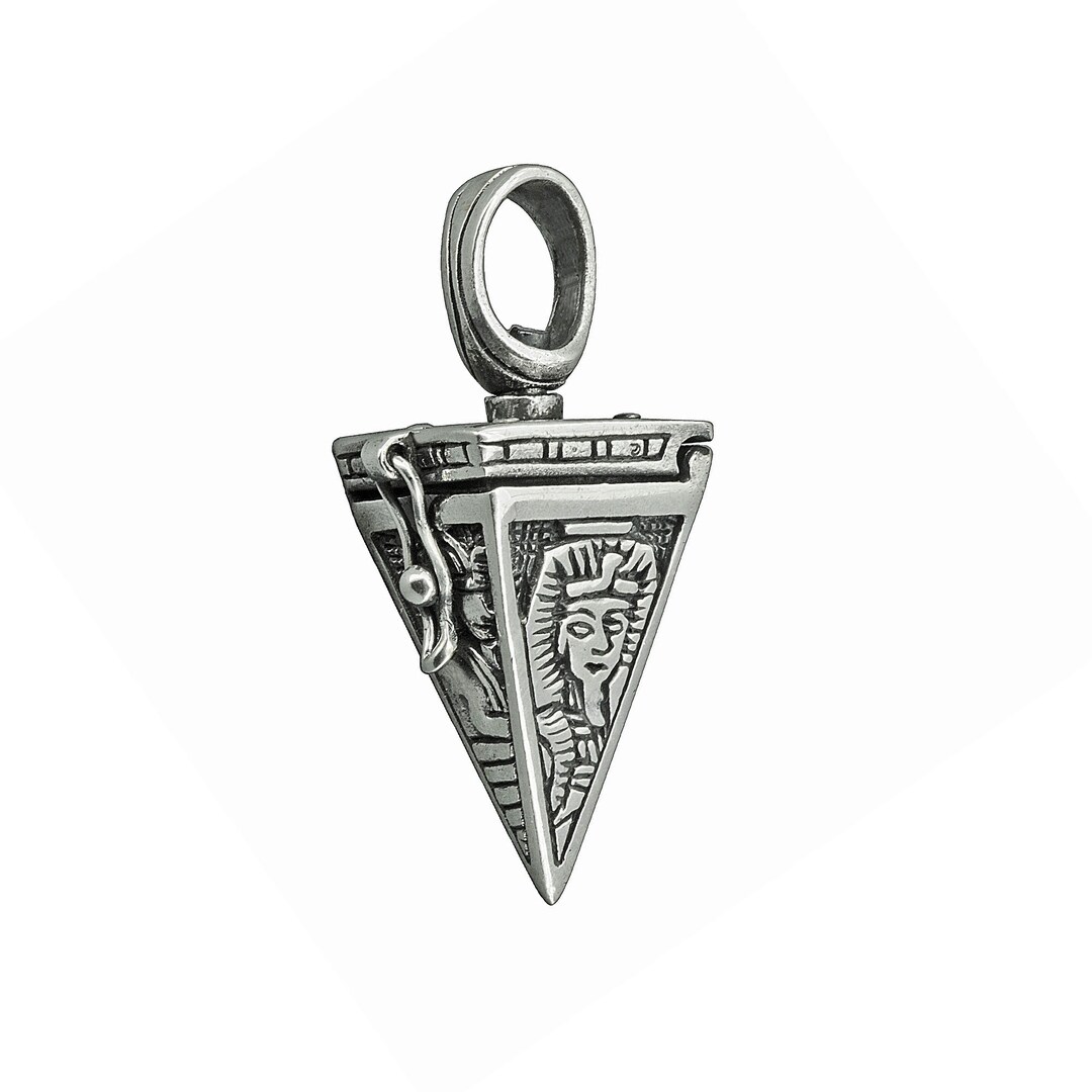 Pyramid Locket Pendant ,925 Sterling Silver,egyptian Style Art Locket ...